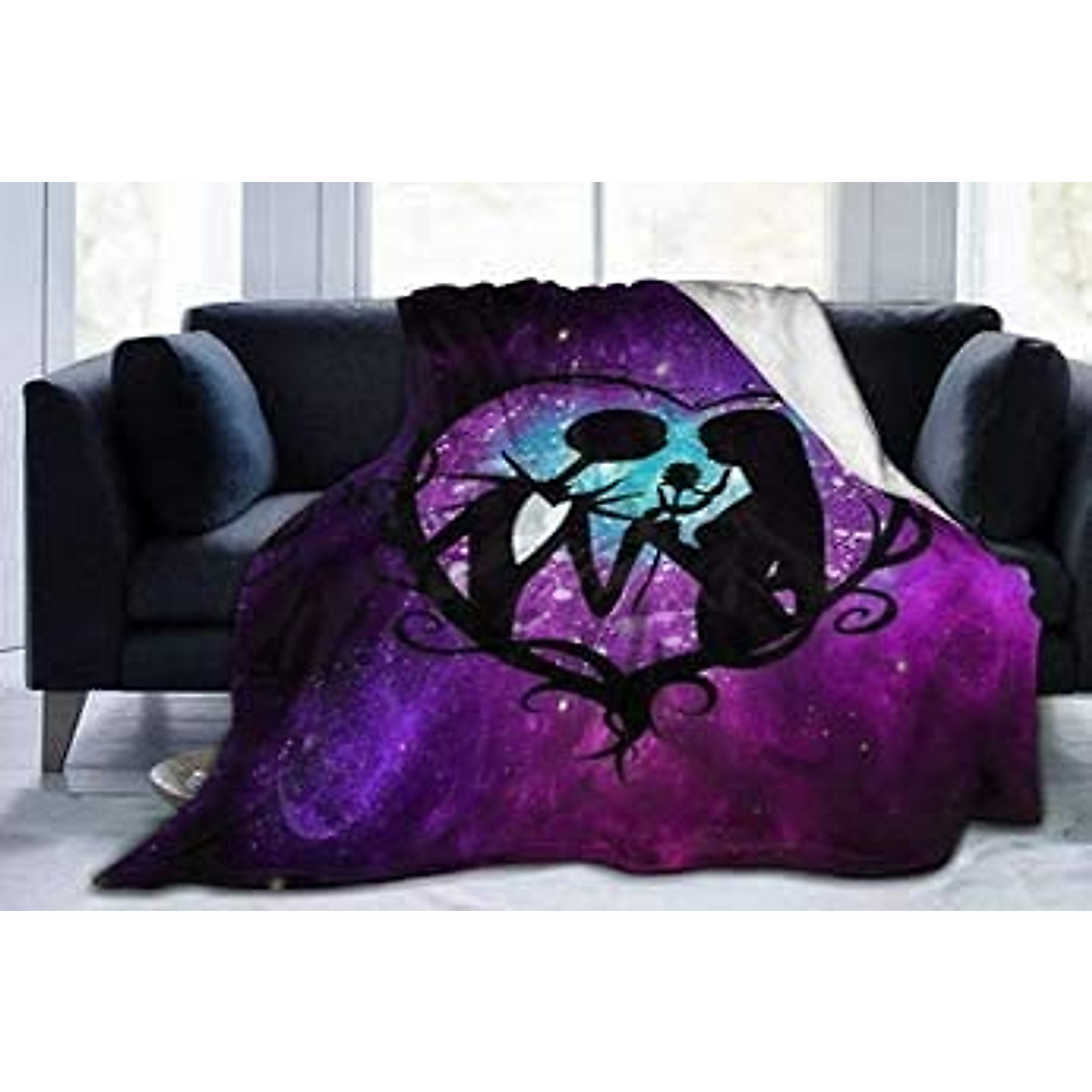 Vanson Nightmare Before Christmas Blanket Valentine's Lovers Decor Luxury Royal Plush Blanket, Soft Blanket Throw 80x60 inch, Purple