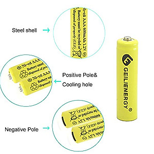 BAOBIAN 1.2v AAA 600mAh NiCd Rechargeable Battery for Outdoor Solar Lights,Garden Lights, Remotes, Mice (Yellow 8 PCS)