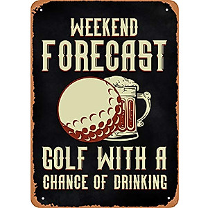 Dreyooy Golf Funny Golf Player Pun Wall Art 12"x 8" Metal Tin Retro Vintage Sign