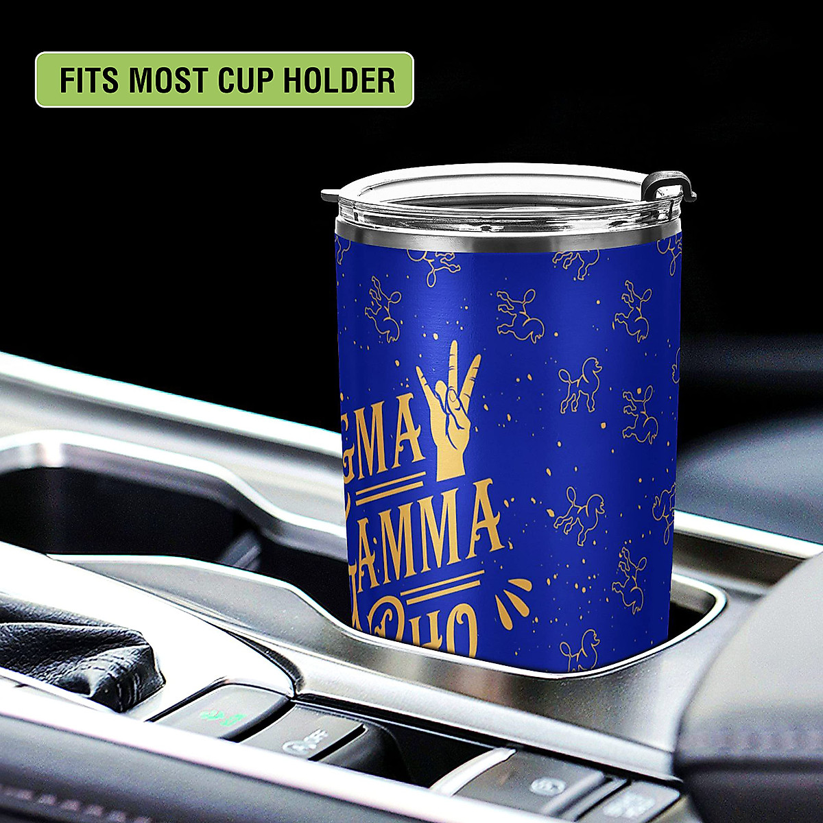 BBGreek Sigma Gamma Rho Sorority Paraphernalia - SGRHO - Official Vendor - 20 oz Stainless Steel Insulated Tumbler - Poodle