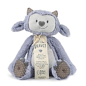 DEMDACO Growl Pal Let's Be Brave Polka Dot Purple 16 inch Plush Fabric Figure Toy