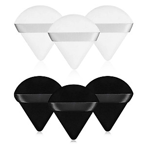 6 Pieces Powder Puff Face Makeup Puffs Powder Puffs for Face Powder Triangle Wedge Shape Soft Velour Powders Puffs for Loose Mineral Powder Body Powder Cosmetic Foundation Wet Dry Beauty Makeup Tool.