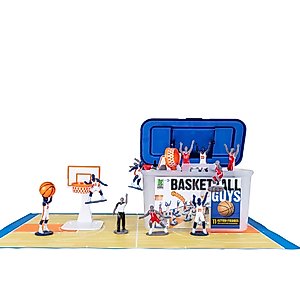 Kaskey Kids Basketball Guys - Red/Blue Inspires Kids Imaginations with Endless Hours of Creative, Open-Ended Play – Includes 2 Teams & Accessories – 21 Pieces in Every Set!