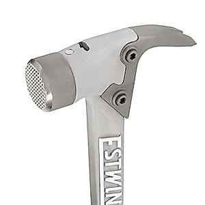 ESTWING AL-PRO Aluminum Framing Hammer - 14 oz Straight Rip Claw with Milled Face & Shock Reduction Grip - ALBKM , Black