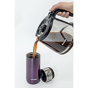 Contigo Luxe Autoseal Travel Mug, Stainless Steel Thermal Mug, Vacuum Flask, Leakproof Tumbler, dishwasher safe, Coffee Mug with BPA Free Easy-Clean Lid, Merlot, 360 ml