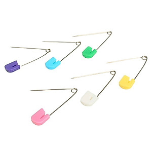 Assorted Color 100 Packs 2.2" Baby Infant Child Kids Nappy Cloth Diaper Safety Pins Plastic Head Locking Cloth Safety Pins Clip Holder