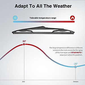 OTUAYAUTO Replacement for Ford Focus 2012-2018 Rear Windshield Back Wiper Arm Blade Set OEM CV6Z-17526-C