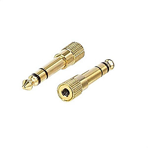 Amazon Basics Gold Plated 6.35mm 1/4 Male to 3.5mm 1/8 Female Stereo Headphone Adapter - 2-Pack