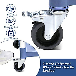 AQNIEGEP Utility Carts with Wheels Food Office Restaurant Rolling Cart 510lbs Capacity, Lockable Wheels, Rubber Hammer 16.5" x 31.5" x 39.5"