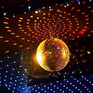 Disco Ball, LEEUEE Gold Mirror Ball Large Ceiling Hanging Disco Ball Lighting Party Decoration for Home Room Dance Parties Bar Pub Xmas Wedding Show Club (8 INCH)