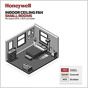 Honeywell Ceiling Fans Ocean Breeze, 30 inches, Contemporary LED Light Kit