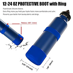 Greant Double Protective Water Bottle Boot Compatible with Hydro Sport Flask - Silicone Flex Boot/Universal Anti-Slip Bottle Sleeve/Bottom Protector for 32oz-40oz Bottles (Blue)