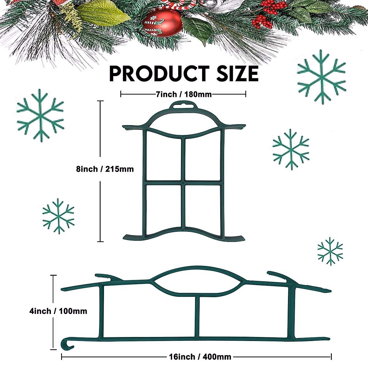 EDSRDUS Set of 6 Rope Winder, Strong & Hangable Light & Cord Wind Up Christmas Light Storage for Organizing Christmas Lights & Electric Cords, Each Holds Up to 98 ft (Green, 7inch x 8inch)