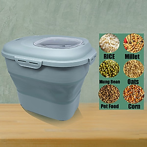 Collapsible Dog Food Storage Container with Lids,50LB Airtight Collapsible Pet Cat Storage Bin with Locking Lids Wheels Hand Scoop,Foldable Food Storage Container for Pet Food Cereal Flour Rice,Green