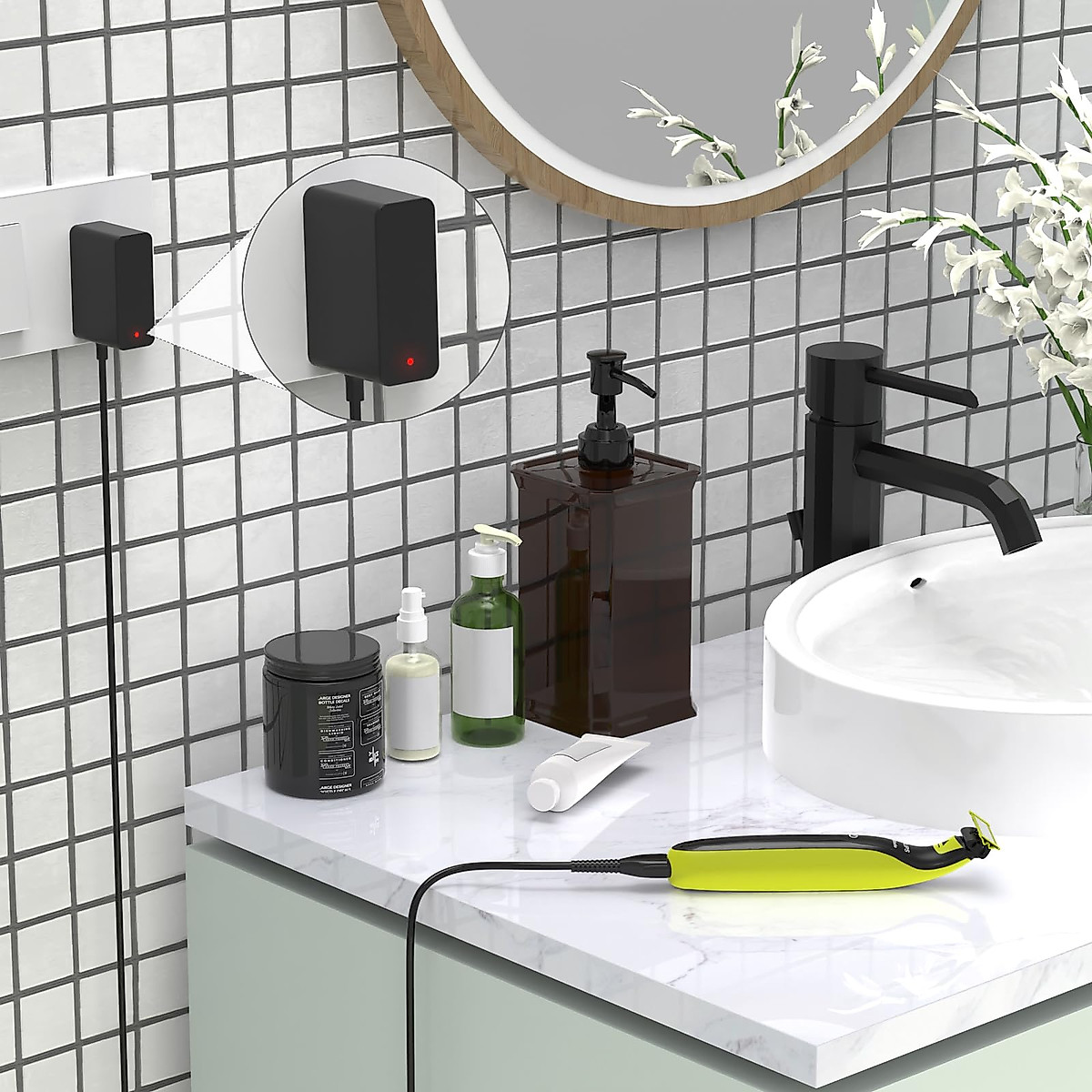 for Philips One Blade A00390 Power Cord, Charger for Norelco Oneblade QP2520 QP2510 QP2515 QP2525, Replacement Phillips Razor MG3740, QP2620, MG5720 Charging Cable (Brush, Ndicator Ligh)