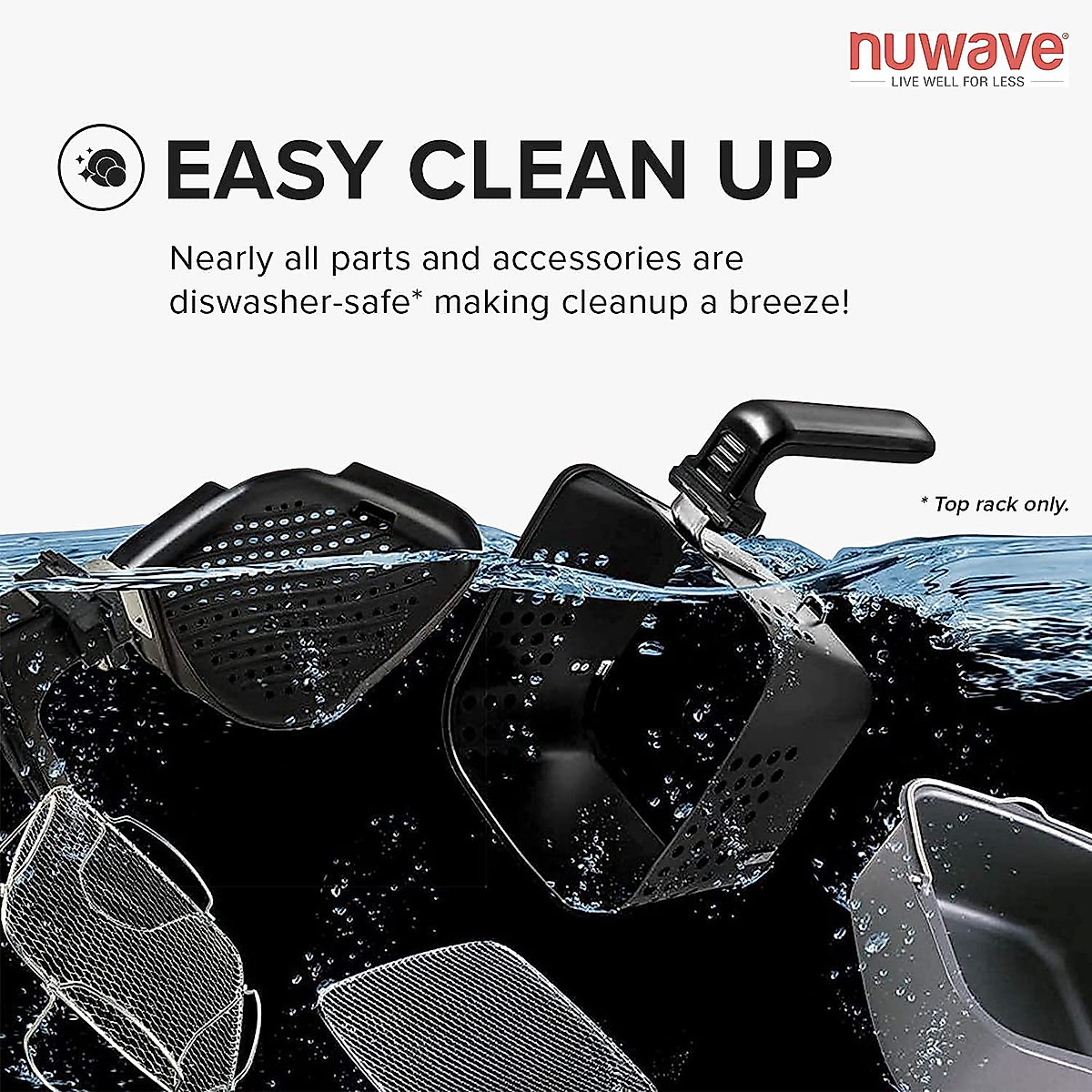 NUWAVE Brio 7-in-1 Air Fryer Oven, 7.25-Quart with One-Touch Digital Controls, Non-Stick Air Circulation Riser & Reversible Rack Included