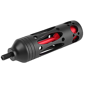 Zerone Archery Alloy Bow Stabilizer,Univesal Metal Archery Shock Absorber, Compound Bow Stabilizer Vibration Damper (Black Red)