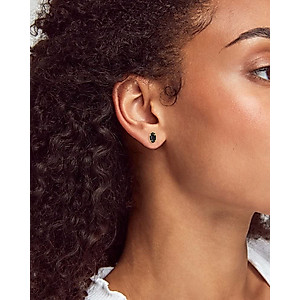 Kendra Scott Emilie Stud Earrings for Women, Fashion Jewelry, 14k Gold-Plated, Iridescent Drusy