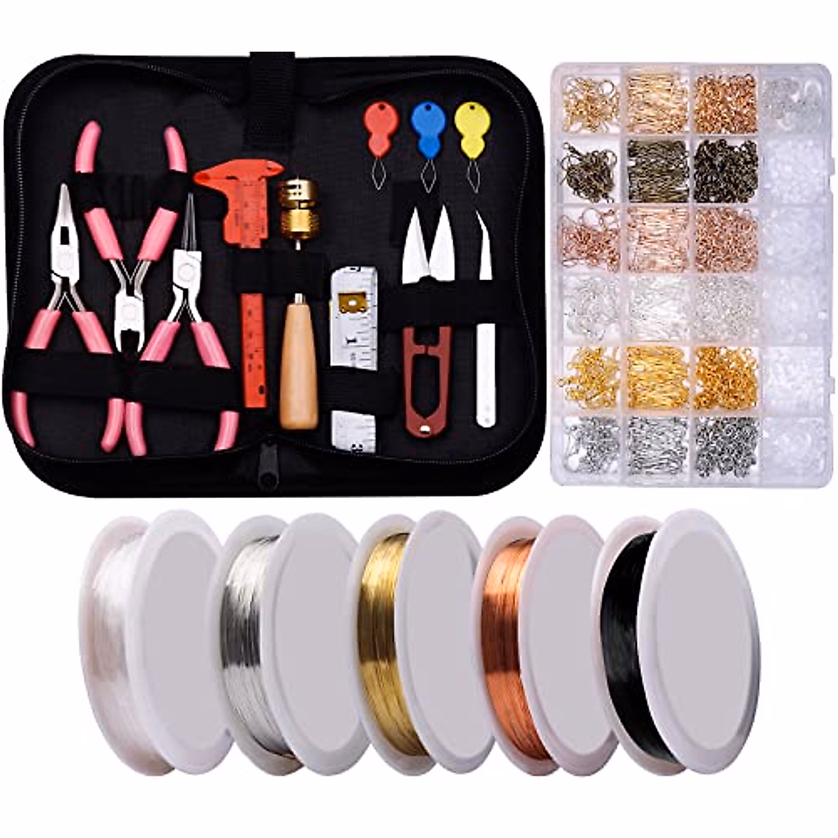 Yholin Jewelry Making Kits for Adults, Wire Wrapping Kit with Tools, Wire, Accessories for Making and Repair