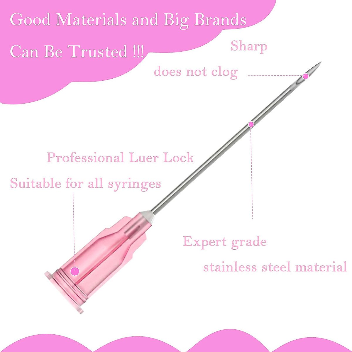 20Pack - 18Ga38mm Dispensing Needle,Individual Package of Injection Syringe Accessories with Luer Lock,Suitable for Refilling Liquid, Inks,Livestock and Industry