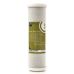 Avanti Membrane Technology Stage 3 Carbon Block Filter for under-sink RO filtraiton drinking water system - NSF certified, 5 micron, 10 inch, 2.5" OD X 1.1" ID X 9-7/8" L (CBF-1025-05)