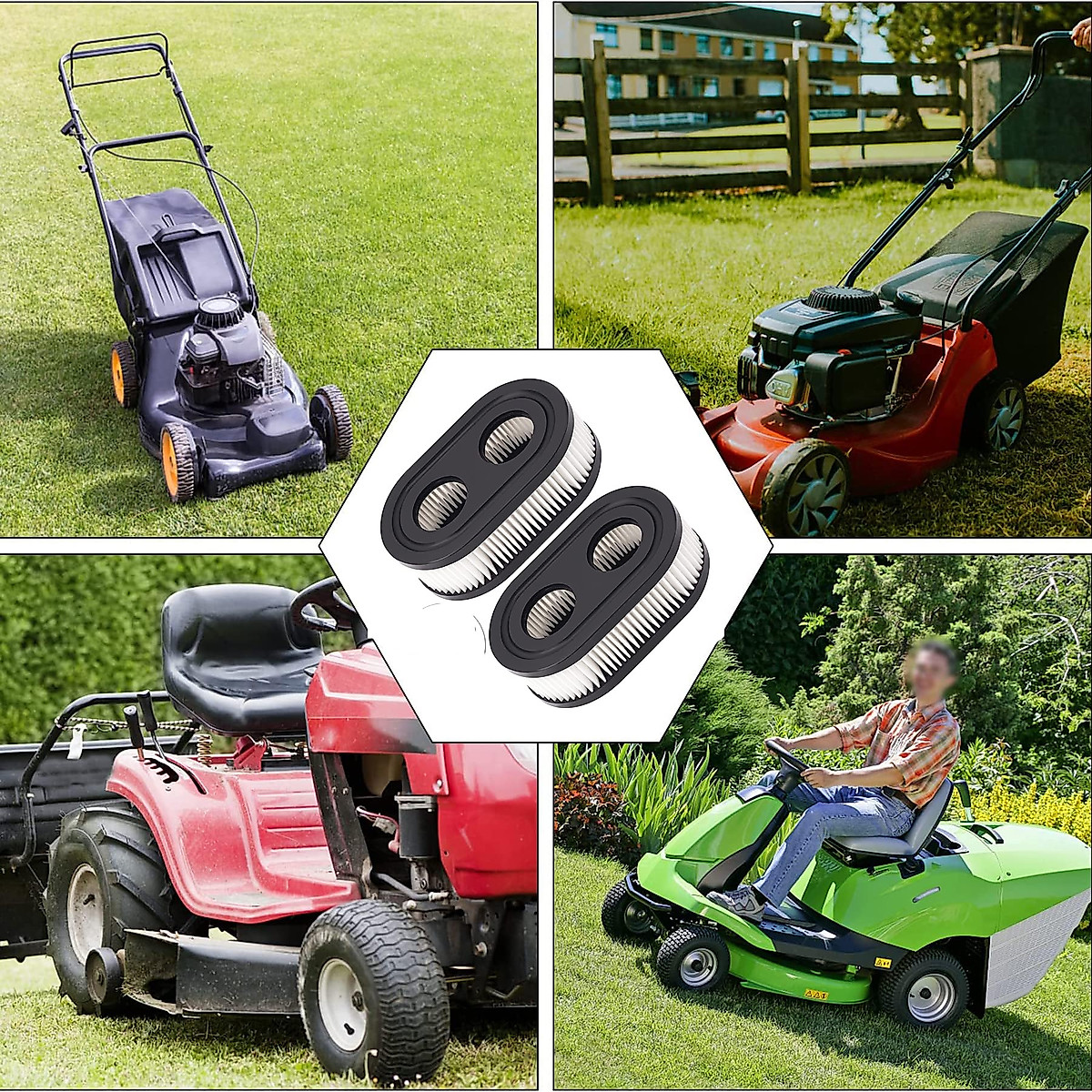 593260 Air Filter 593260 798452 334404 Air Cleaner Cartridge Filter, Lawn Mower Air Cleaner Replacement Filters Apply to 4247 5432 5432k 09P00 09P702 550E 500EX 550EX 625 575EX Series Engine (1)