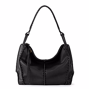 The Sak Los Feliz Hobo in Leather, Lined, Roomy Shoulder Purse, Black