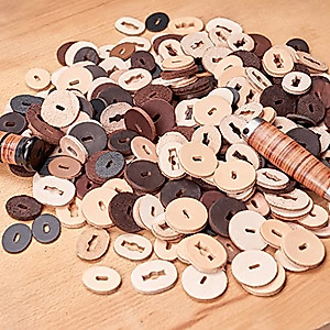 6" Inches Cowhide Leather Handle Washers for Knives and Other Tools - Oval - 1.56 x 1.25 x 0.2 Inches - High Griping - Durable Surfaces
