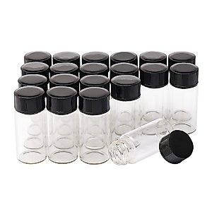 Newzoll Clear Liquid Sampling Sample Vials Glass Bottles Vials Screwcap Capacity 5ml (1/6 Oz) Pack of 20