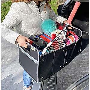 meori Heavy Duty Foldable Trunk Organizer & Storage Bin, Lava Black, X-Large