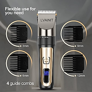 LVAINIT Hair Clippers for Men, Cordless LCD Rechargeable Hair Trimmer Beard Trimmer for Men, Men's Grooming Kit for Hair, Face, Beard, Professional Electric Barber Clippers
