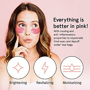 Under Eye Mask - (24 Pairs, Pink) Reduce Dark Circles, Puffy Eyes, Undereye Bags, Wrinkles - Gel Under Eye Patches, Vegan Cruelty-Free Self Care by grace and stella
