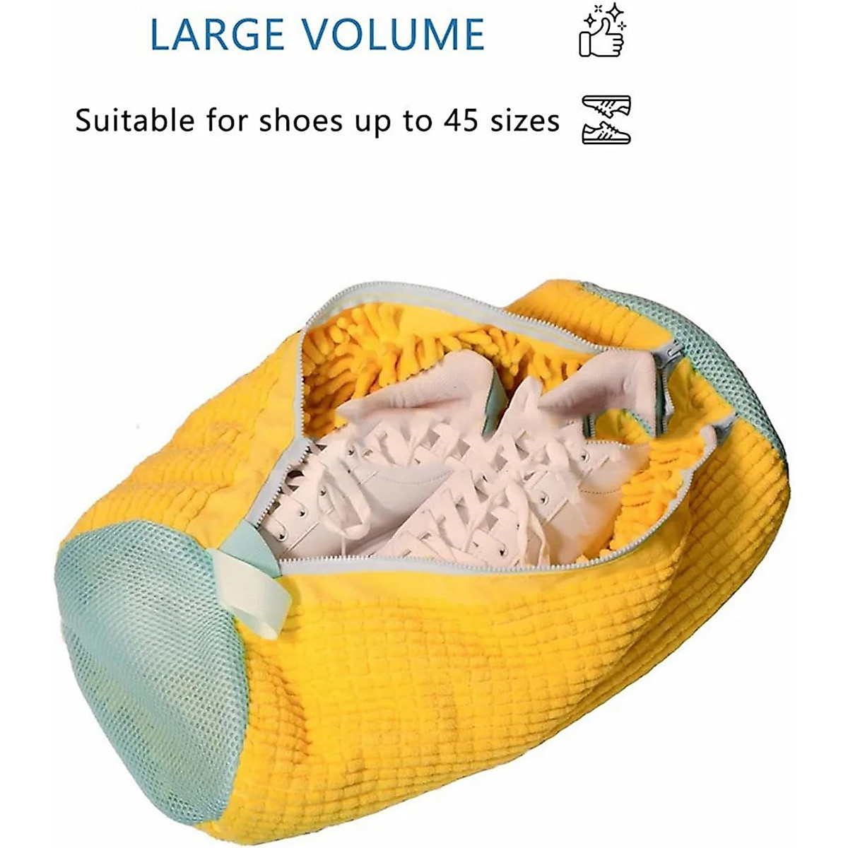 Shoe Washing Machine Bag, Shoe Cleaning Bag for Washing Machine, 2024 New Reusable Mesh Laundry Shoe Wash Bag Shoe Cleaning for All Shoes, Sneaker Washing Bag for Washer and Dryer (Yellow-2pcs)