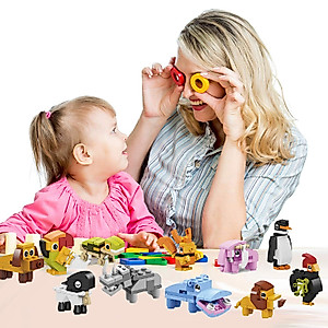 Yaye 12 in 1 Mini Building Blocks Animals, Stem Building Toy,Assorted Toy Animal,Building Blocks Stem Toys,Mini Building Blocks Sets for Kids child,Party Supplies Carnival Prizes Christmas gifts