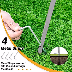 Crownland 8FT Ornamental Windmill Backyard Garden Decoration Weather Vane, Heavy Duty Metal Wind Mill Weather Resistant 4 Legs Design (Grey)