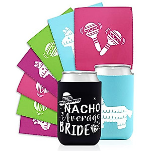 Fiesta Bachelorette Party Decorations Can Sleeves Favor for Nacho Average Bride Bridal Shower Mexico Bachelorette Party Supplies Can Sleeves 9-Pack