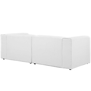 Modway Mingle Contemporary Modern 2-Piece Sectional Sofa Set in White