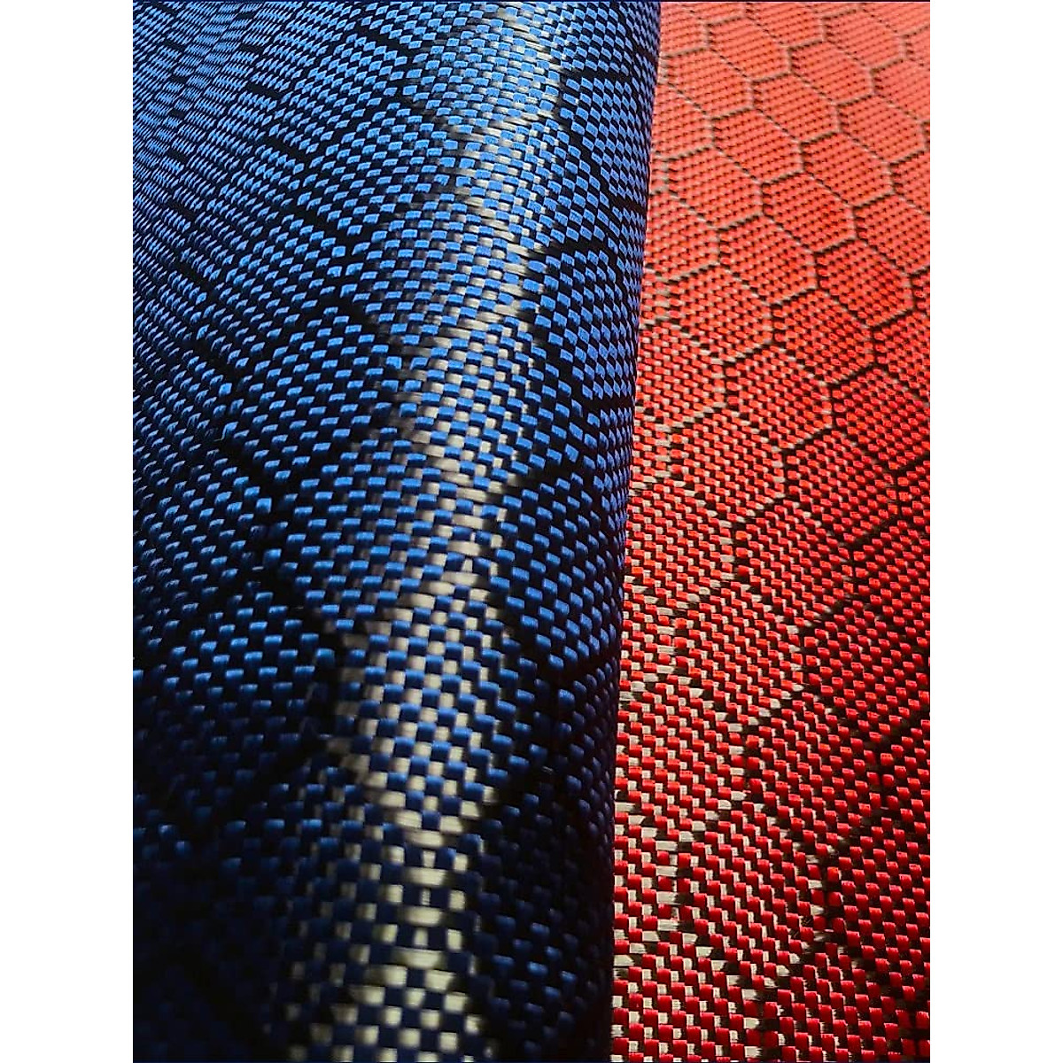 1Pc 50cm Width X 1m Long Carbon Fiber Cloth 3K 200/240gsm Twill Plain 12K Fabric Honeycomb Hybrid Carbon Kevlar Fabric Chopped Yarn (Color : Blue Hybrid)