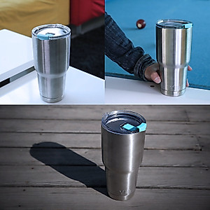 Tumbler Replacement Lids, IHUIXINHE Spill Proof and Splash Resistant Lid for Rambler, Ozark Trail, Rtic, BPA Free & Straw Friendly (30 Oz)