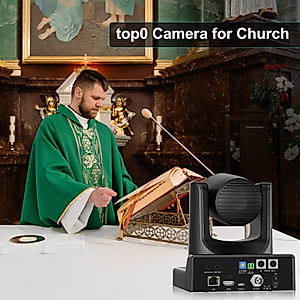 top0 4K NDI PTZ Camera,3G-SDI&HDMI2.0&USB3.0&IP,4K60fps,20X Optical Zoom,Live Streaming for Events/Video Production/Church/Boradcast Service