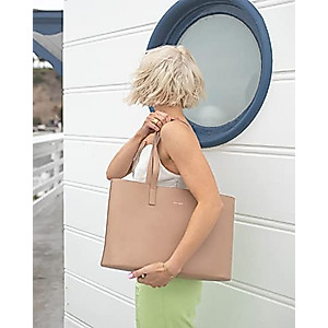 Pixie Mood Kinsley 16.5 x 10.5 Vegan Leather Work Tote Bag, Sand