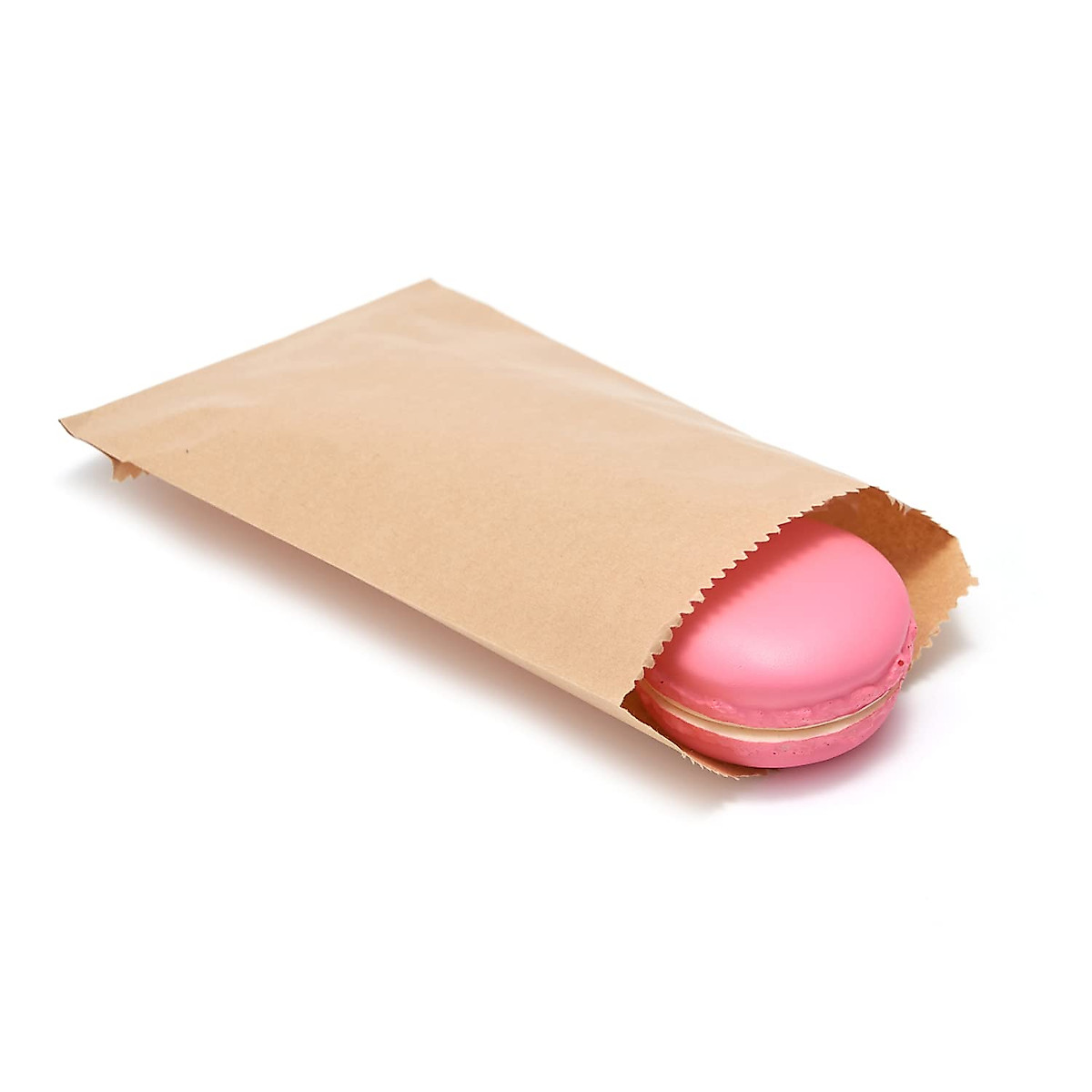 Volanic 100PCS 4X6 Inch Kraft Paper Bags Small Flat Party Favor Bag for Bakery Cookies Candies Dessert Chocolate Sandwich