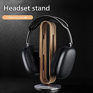 ANIIC Headset Stand Bamboo Wood Aluminum Headphone Stand Gaming Headset Earphone Rack Holder Headsets Storage Accessories Headphone Stand ( Color : Gris )