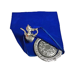 Silver Storage Zippered Bags 18"x18" 2Pcs, Velvet Fabric Blue Anti Tarnish Silver Jewelry Storage Bag for Silver Storage, Resistant Jewelry Flatware, Silverplate, Silver Storage Silver Protection