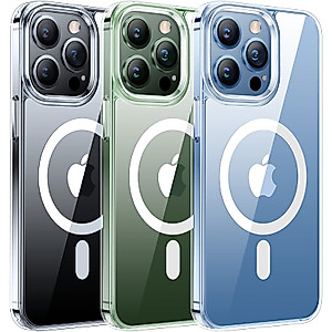 TORRAS 360°Rotatable Ring for iPhone 13 Pro Max Case [Compatible with Magsafe] with Stand, Magnetic Ring Holder Military Grade Shockproof Translucent Back Slim Fit Phone Case UPRO Ostand Pro, Black