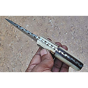 Custom Handmade Damascus Steel Hunting Knife/Skinner Knife AA-13126 (Natural Stag Horn and Bone)