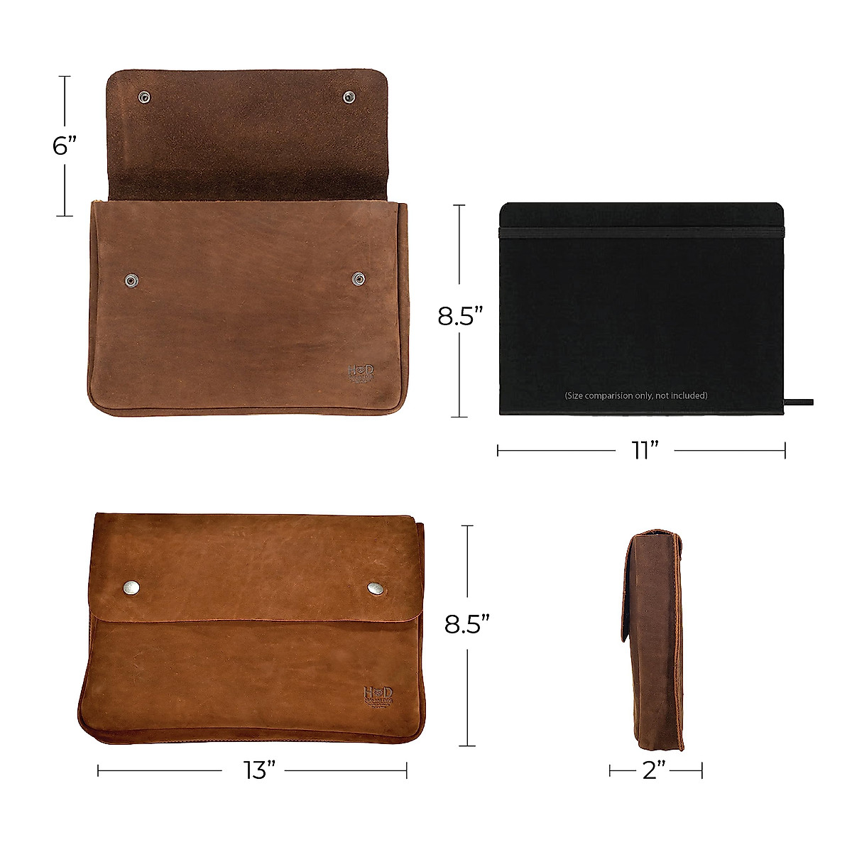 Hide & Drink, Vintage Folder Document Holder, File Case, A5 Binder, Envelope Portfolio, Pencil Pouch, Full Grain Leather, Handmade, Swayze Suede