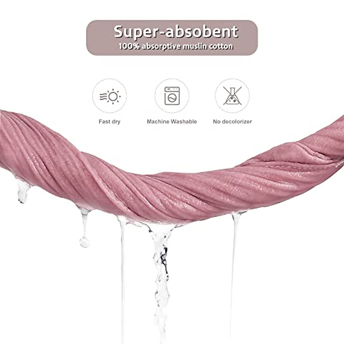 Lulu moon Baby Muslin Bibs - 100% Cotton for Teething Drooling Girls Boys, 8 Pack (Cream)