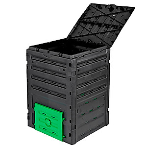 SUPER DEAL Garden Compost Bin 120 Gallon (450 L) Outdoor Large Capacity Composter BPA-Free Material for Fast Creation of Fertile Soil, Easy to Assemble