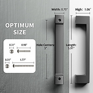 Cobbe 10 Pack Matte Black 5 Inch Kitchen Square Cabinet Handles Cabinet Pulls Kitchen Cabinet Hardware Cupboard Drawer Handles Dresser Pulls